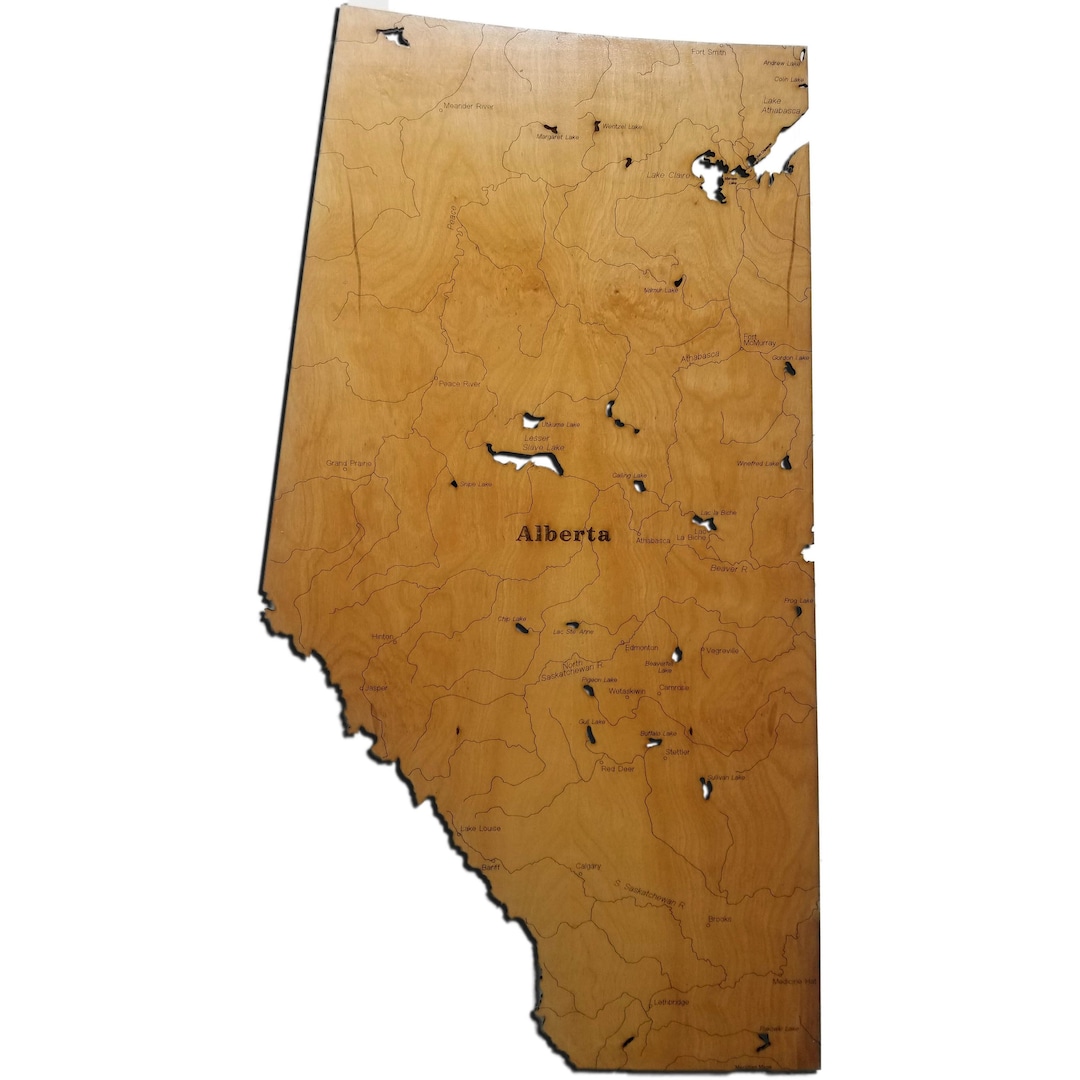 Alberta Map Handmade Gift Wood Wall Art - Vintage Travel Home Decor - Etsy