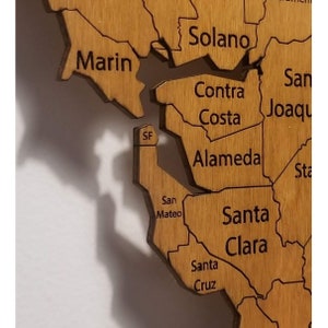 California State County Map Handmade Gift Wood Wall Art - Vintage ...