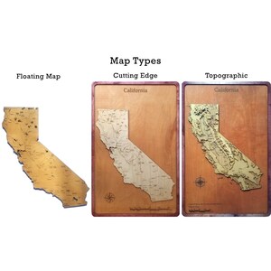 California State County Map Handmade Gift Wood Wall Art - Vintage ...