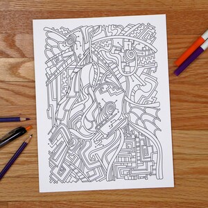 Abstract Printable Coloring Pages, 5 Pack, 5 of 10 - Etsy