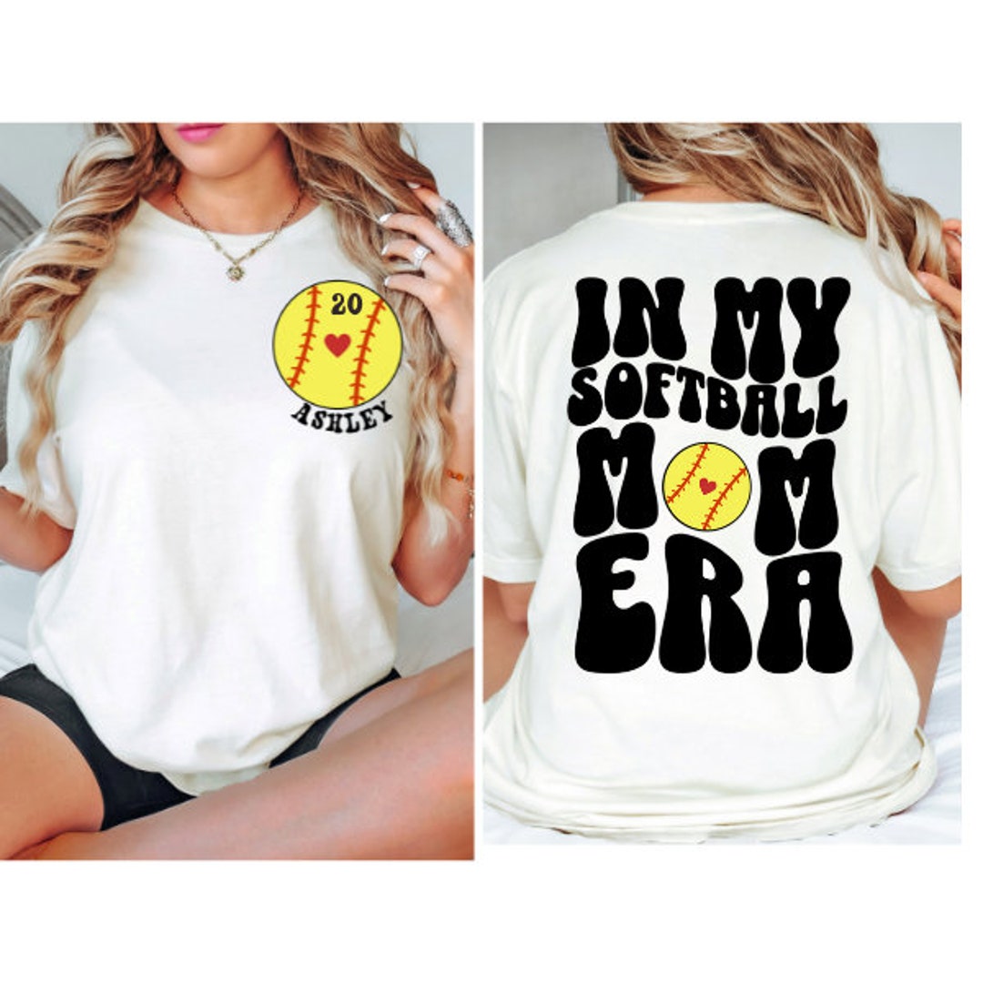 Softball Mom T-shirt, Softball Mom Era Tee, Personalized Softball Shirt ...
