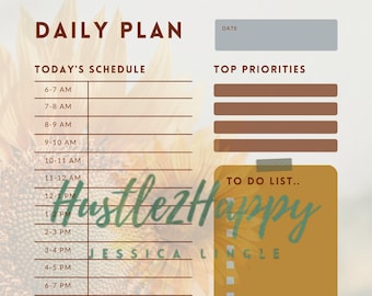 Sunflower Daily Planner Printable - Etsy