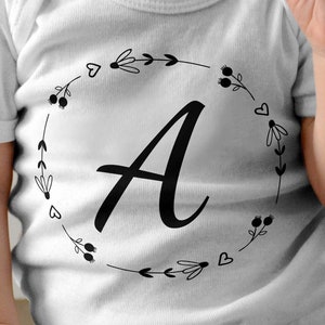 A Initial Svg, Baby Monogram Svg, Floral Initial Svg, Initial Monogram ...