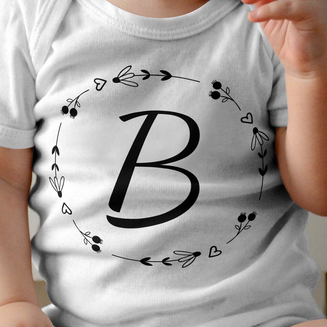 Monogram B Svg, B Initial Svg, Floral Initial Svg, Initial Monogram Svg ...