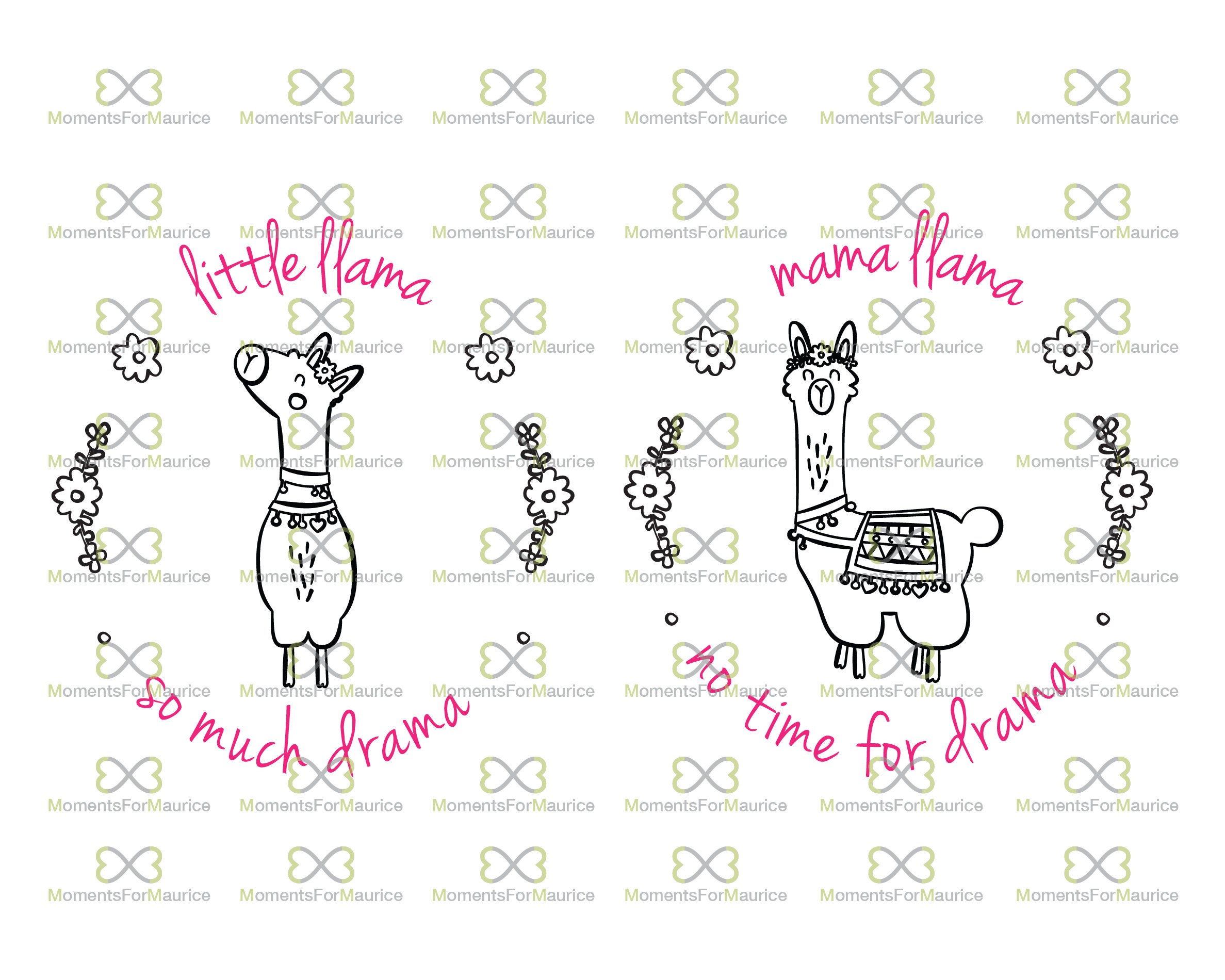 Llama Mama And Baby Mommy And Me Svg Llama Mama Mommy | Etsy
