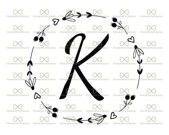 K Monogramm Svg K Initial Svg Buchstabe Svg Fancy erste | Etsy