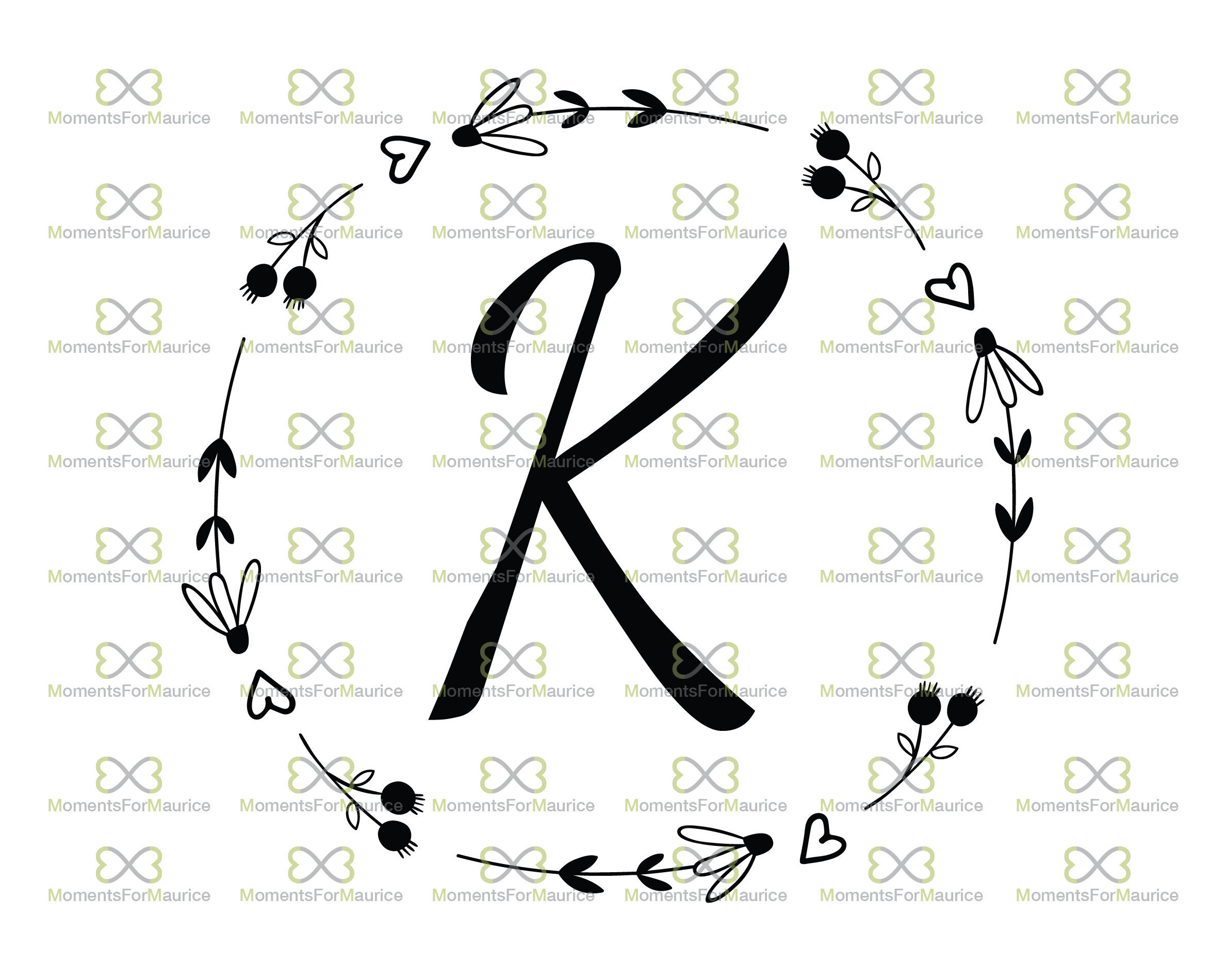 K Monogram Svg K Initial Svg Letter Svg Fancy Initial | Etsy
