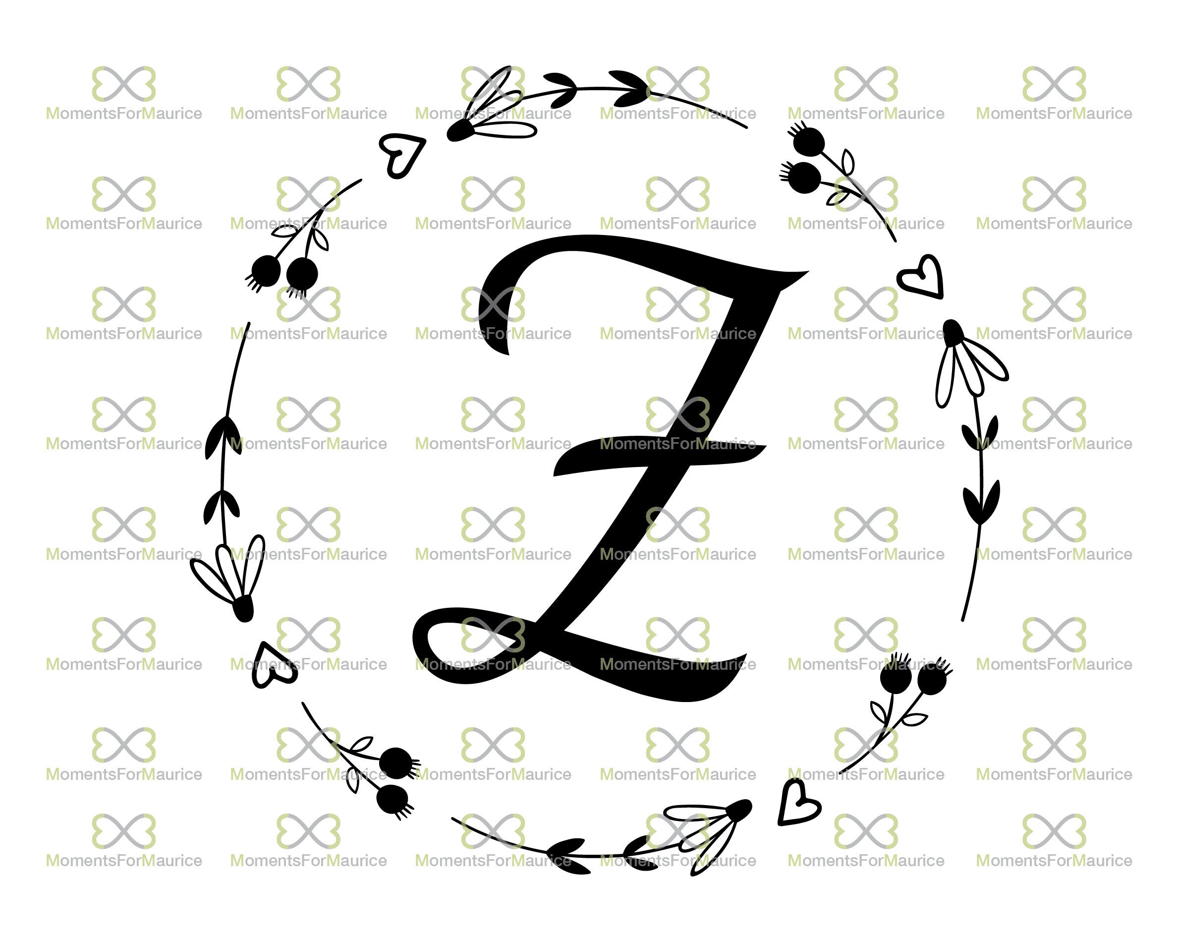Monogram Z Svg Fancy Z Svg Baby Monogram Shirt Z Initial - Etsy UK