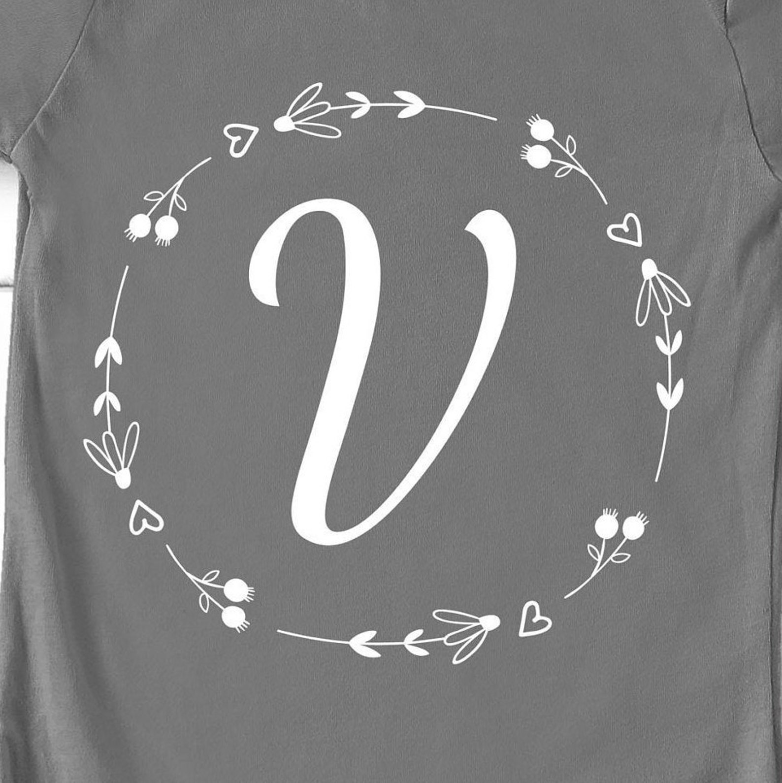 Letter V Svg V Monogram Svg Baby Monogram Shirt Floral - Etsy