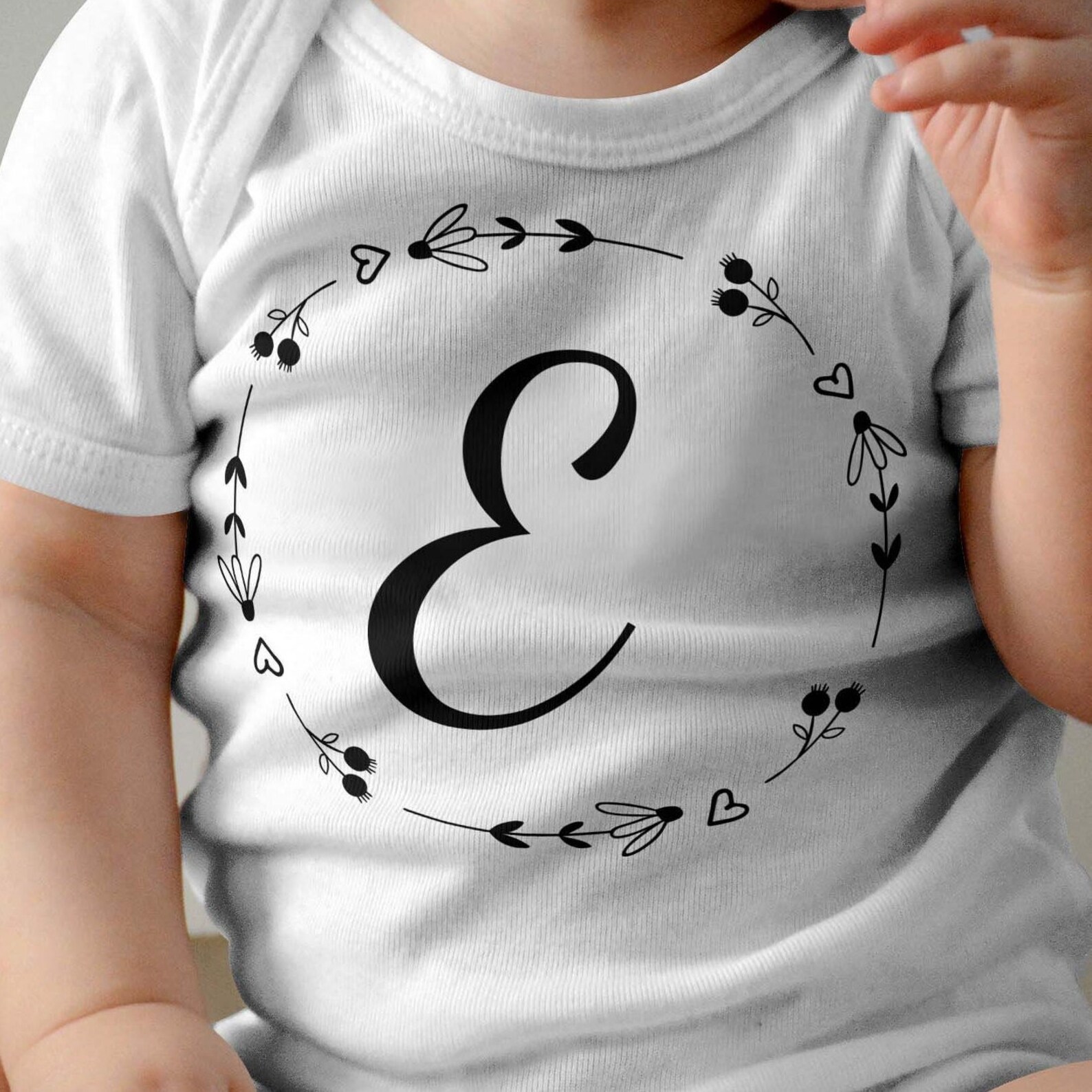 E Initial Svg Floral Initial Svg Initial Monogram Svg | Etsy