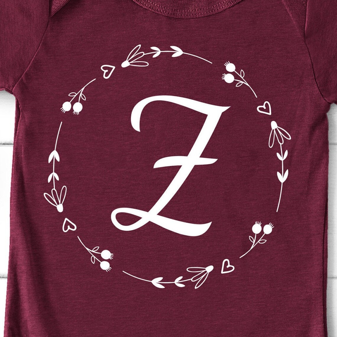 Monogram Z Svg, Fancy Z Svg, Baby Monogram Shirt, Z Initial Svg, Floral ...
