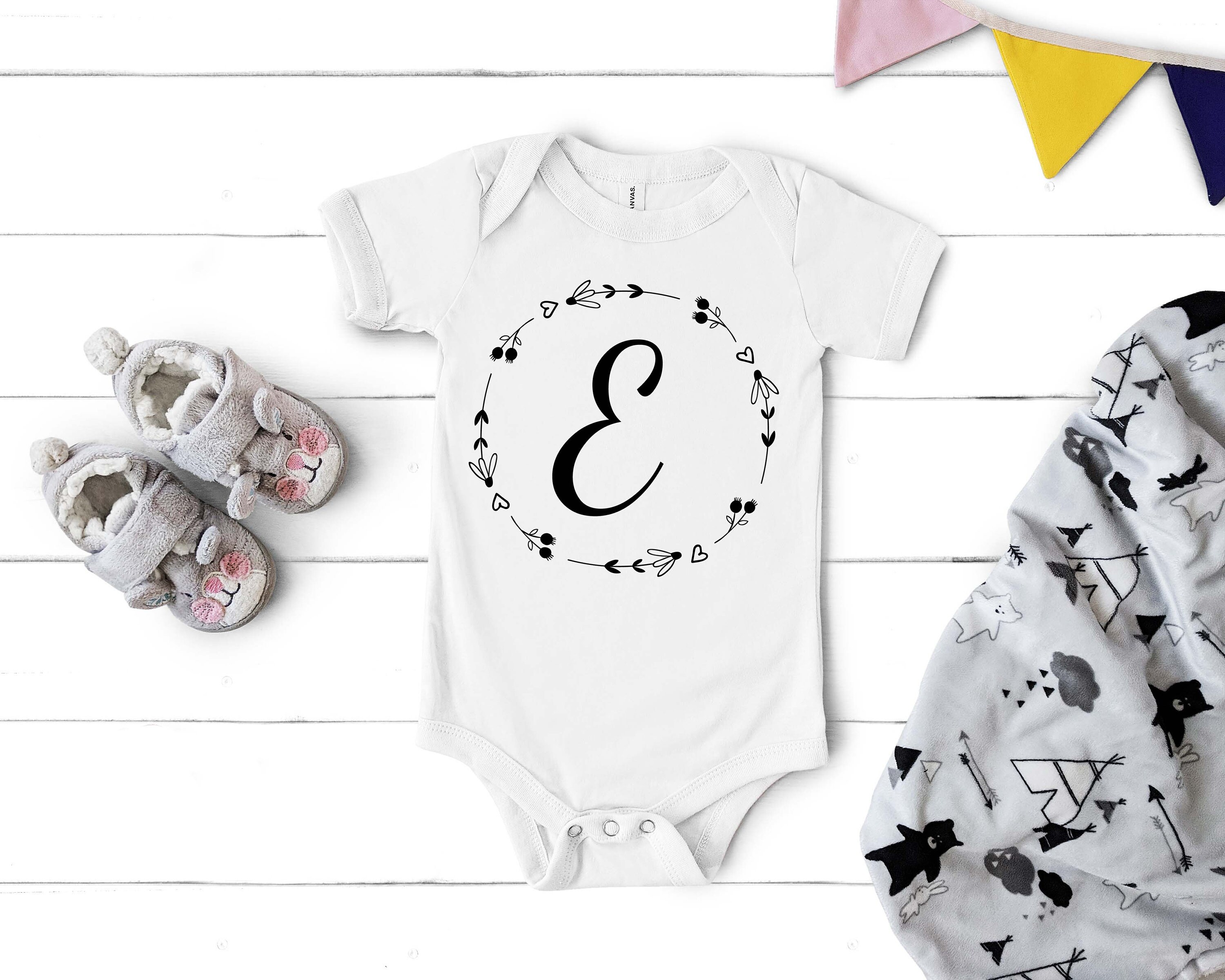 E Initial Svg Floral Initial Svg Initial Monogram Svg | Etsy