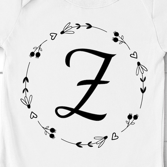 Monogram Z Svg Fancy Z Svg Baby Monogram Shirt Z Initial | Etsy
