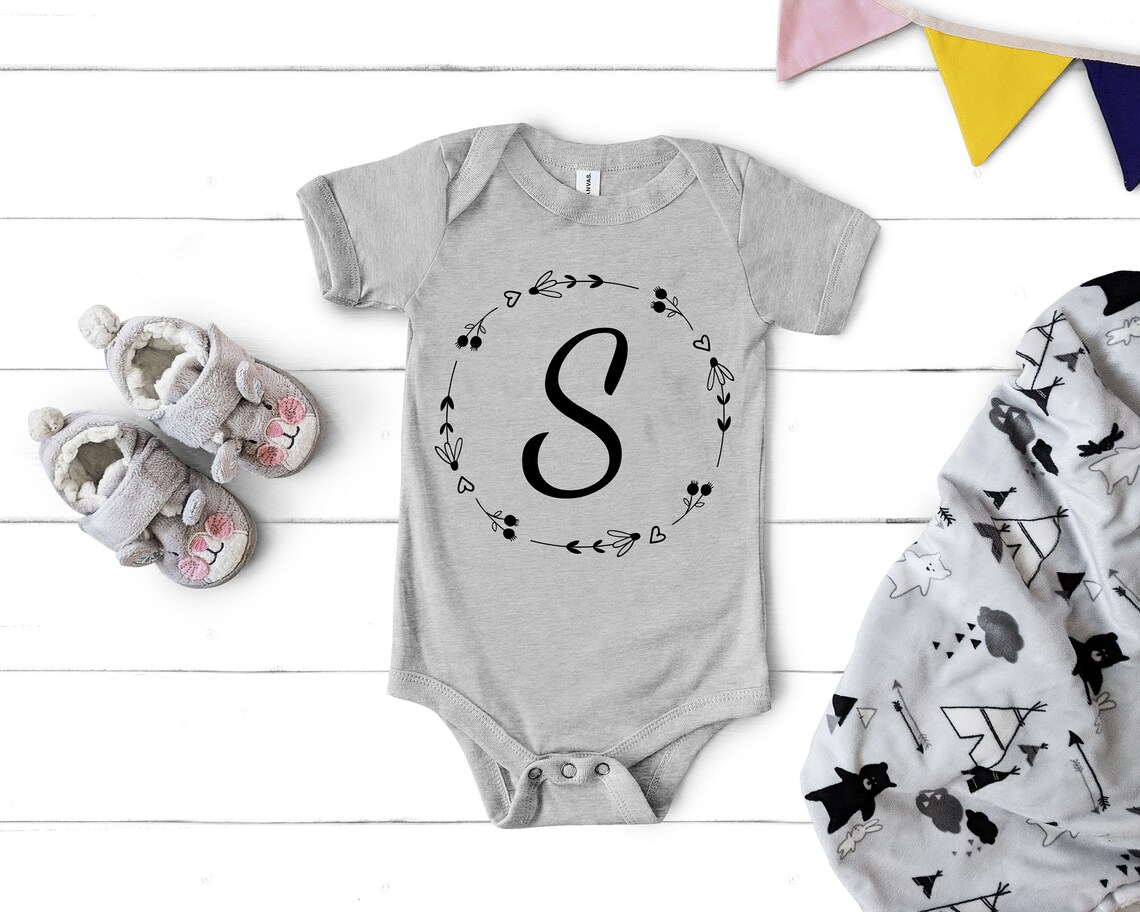 S Monogram Svg Letters Svg Baby Monogram Shirt S Initial | Etsy