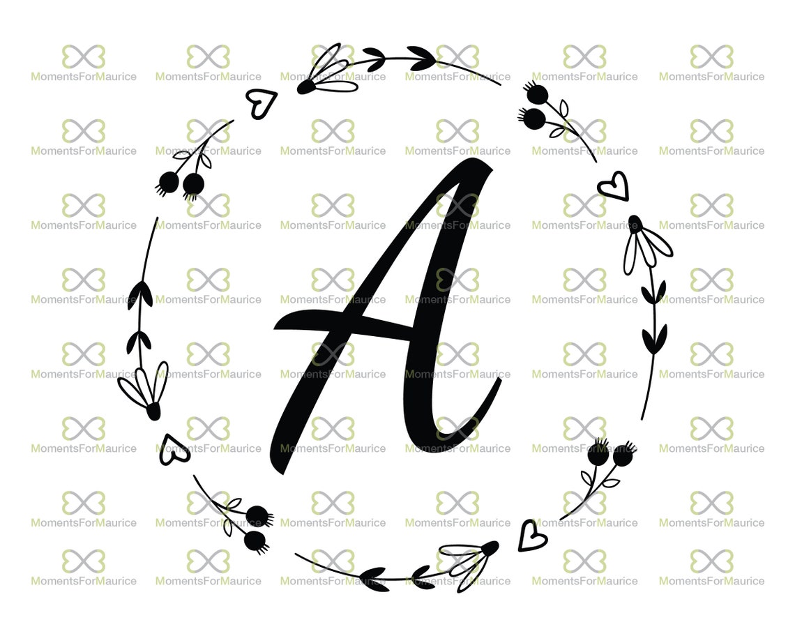 A Initial Svg Baby Monogram Svg Floral Initial Svg Initial - Etsy