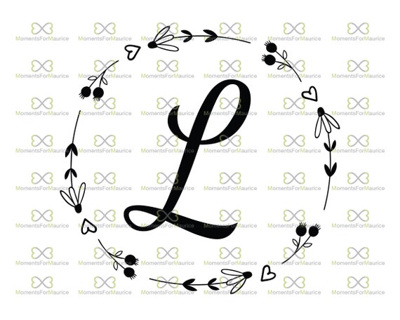 L Initial Svg Floral Initial Svg Initial Monogram Svg | Etsy