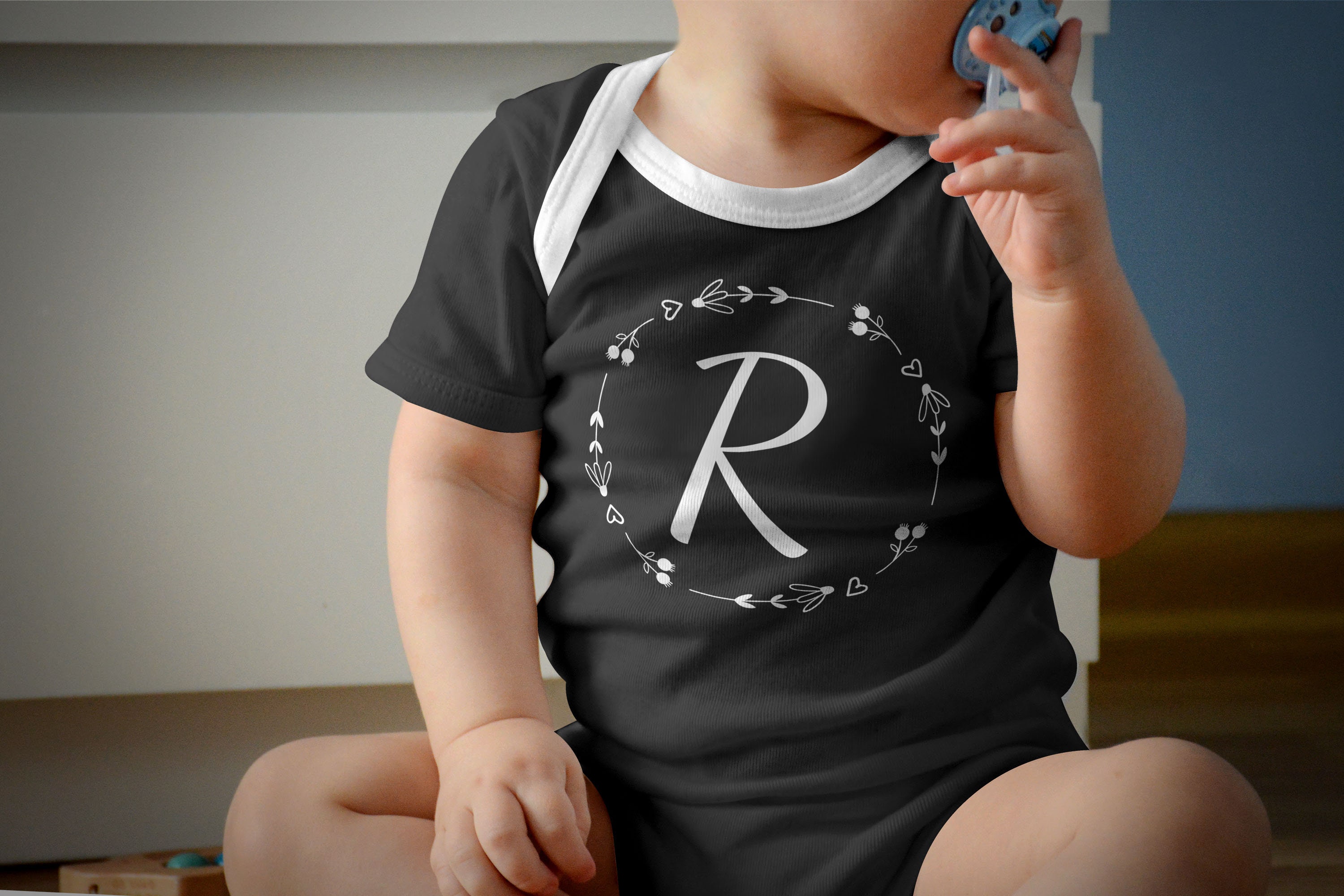 Letters Svg Baby Monogram Svg Baby Initial Sweater R - Etsy