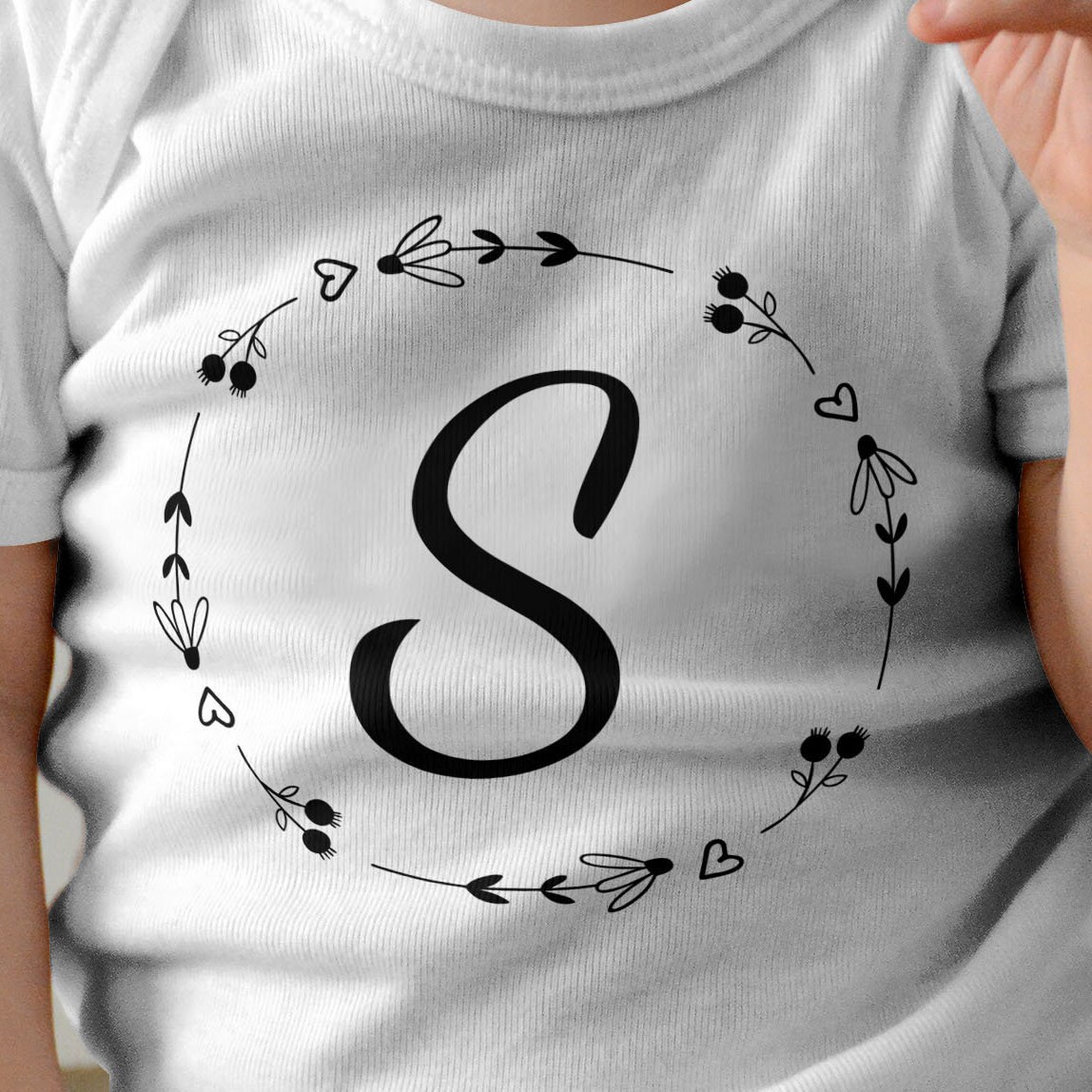 S Monogram Svg Letters Svg Baby Monogram Shirt S Initial - Etsy