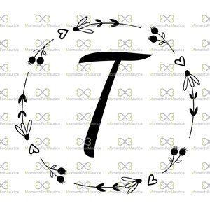 T Initial Svg, T Monogram Svg, Letter T Shirt, Floral Letter Svg ...