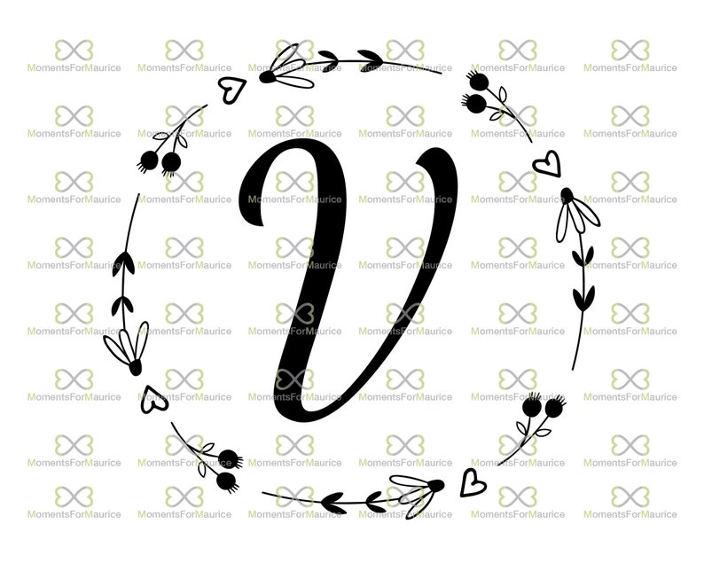 Letter V Svg V Monogram Svg Baby Monogram Shirt Floral - Etsy