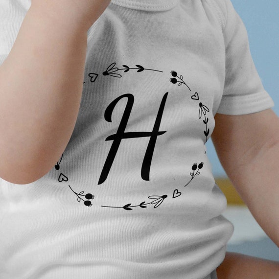 H Initial Svg Floral Initial Svg Initial Monogram Svg - Etsy