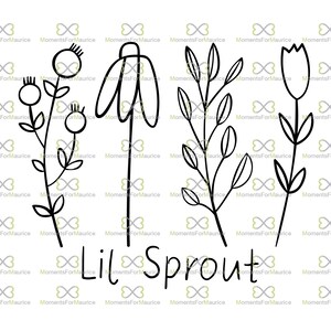 Little Wildflower Svg, Little Sprout Svg, Little Sprout Clip Art ...