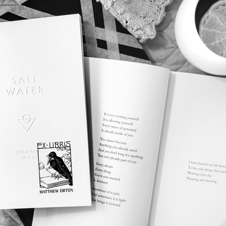 Black Crow Ex Libris Stamp Bookplate Stamp Black Bird Stamp - Etsy