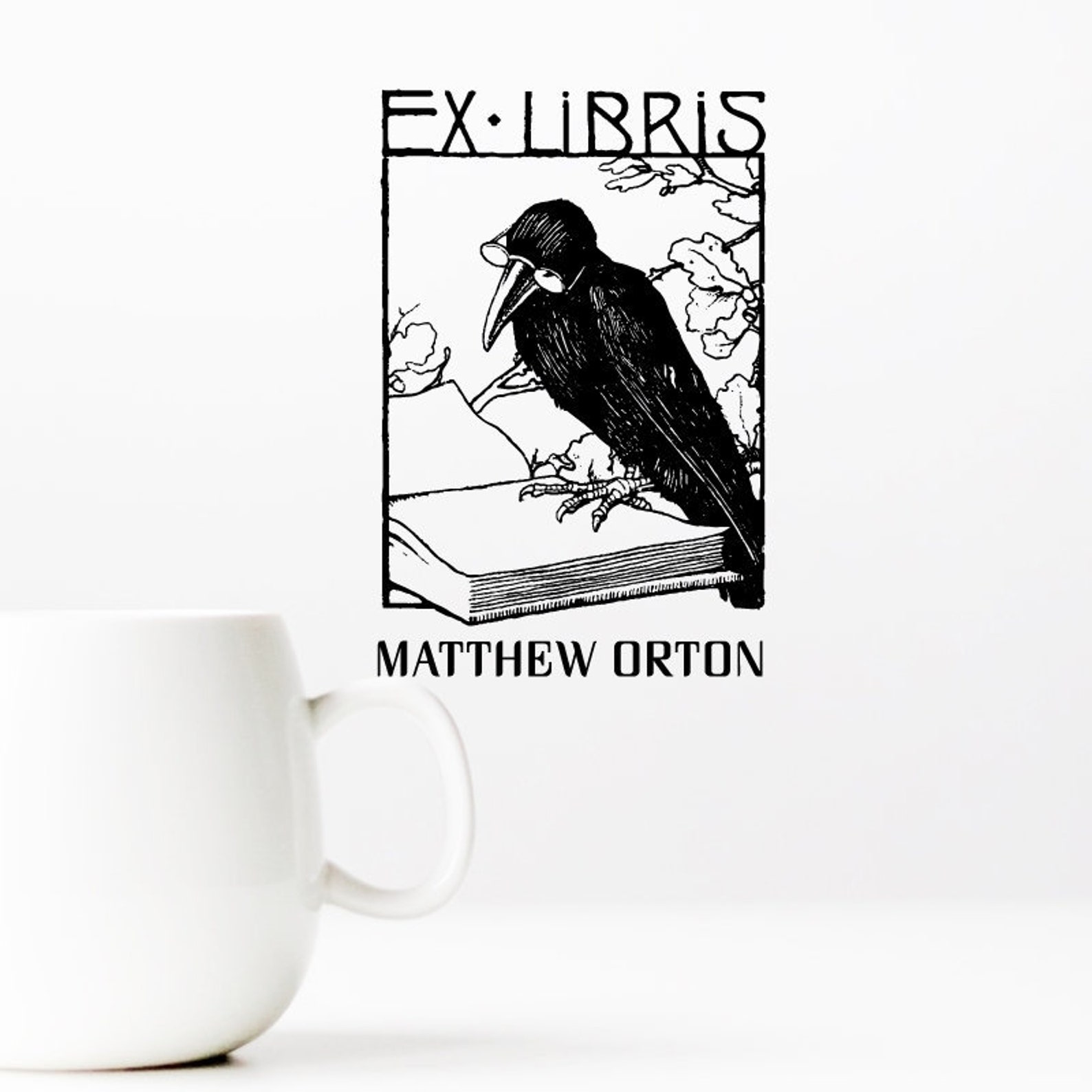 Black Crow Ex Libris Stamp Bookplate Stamp Black Bird Stamp - Etsy