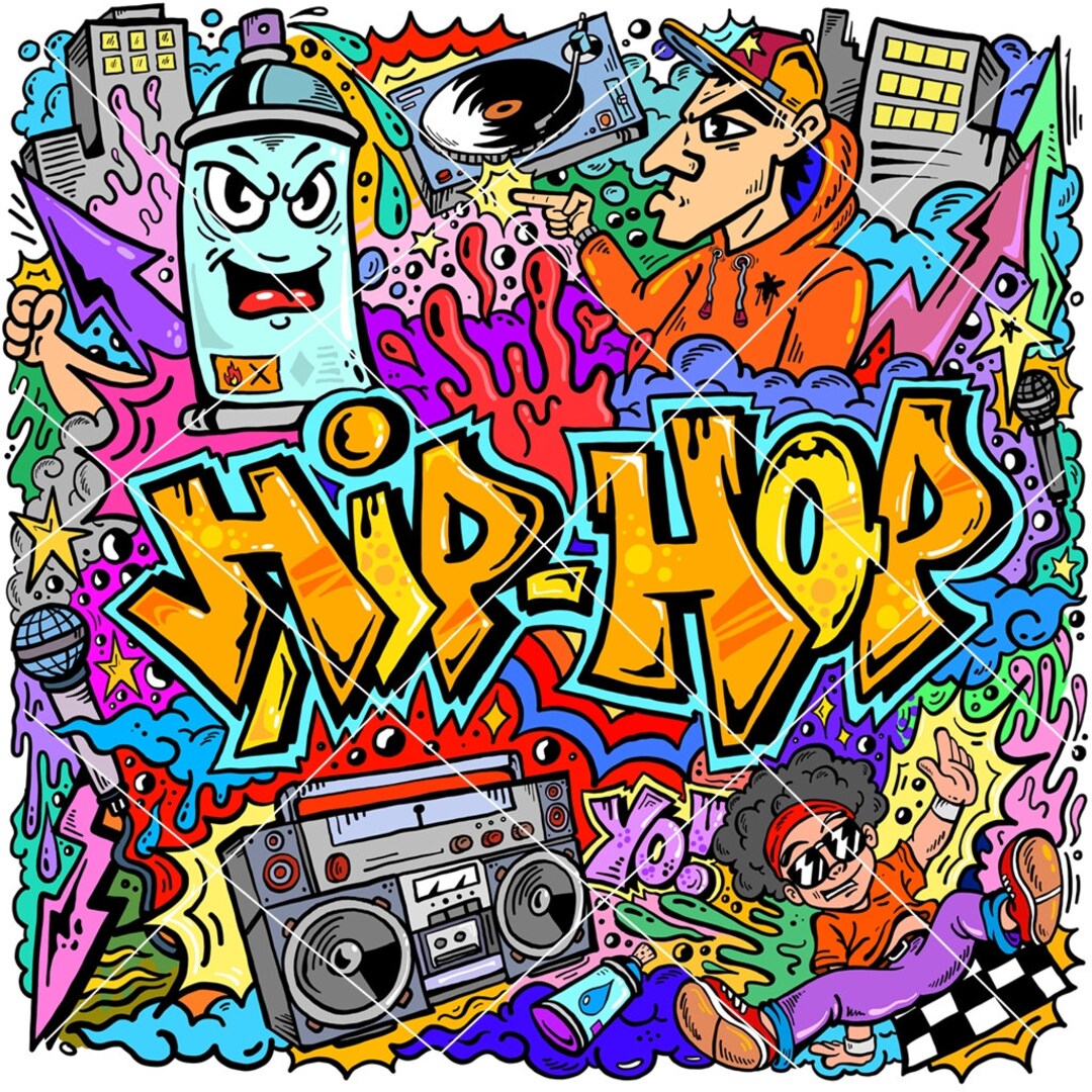 Hip Hop Graffiti Doodle Art Illustration Vector Art Print Urban Art Hip Hop Graffiti Doodle Art Illustration Vector Art Print Urban Art