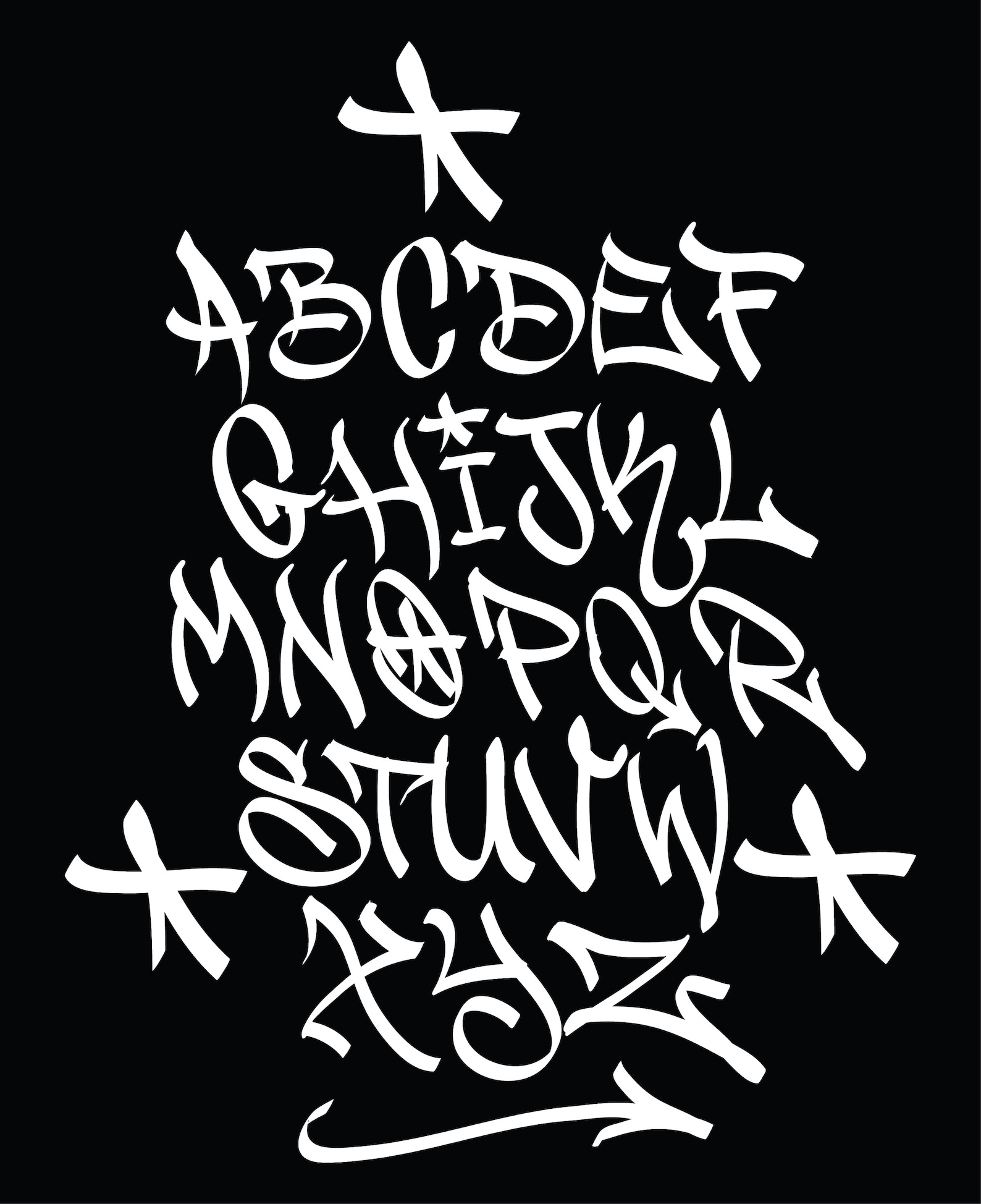 Graffiti Handstyle Alphabet Vector Font - AI, EPS, SVG, Street Font ...