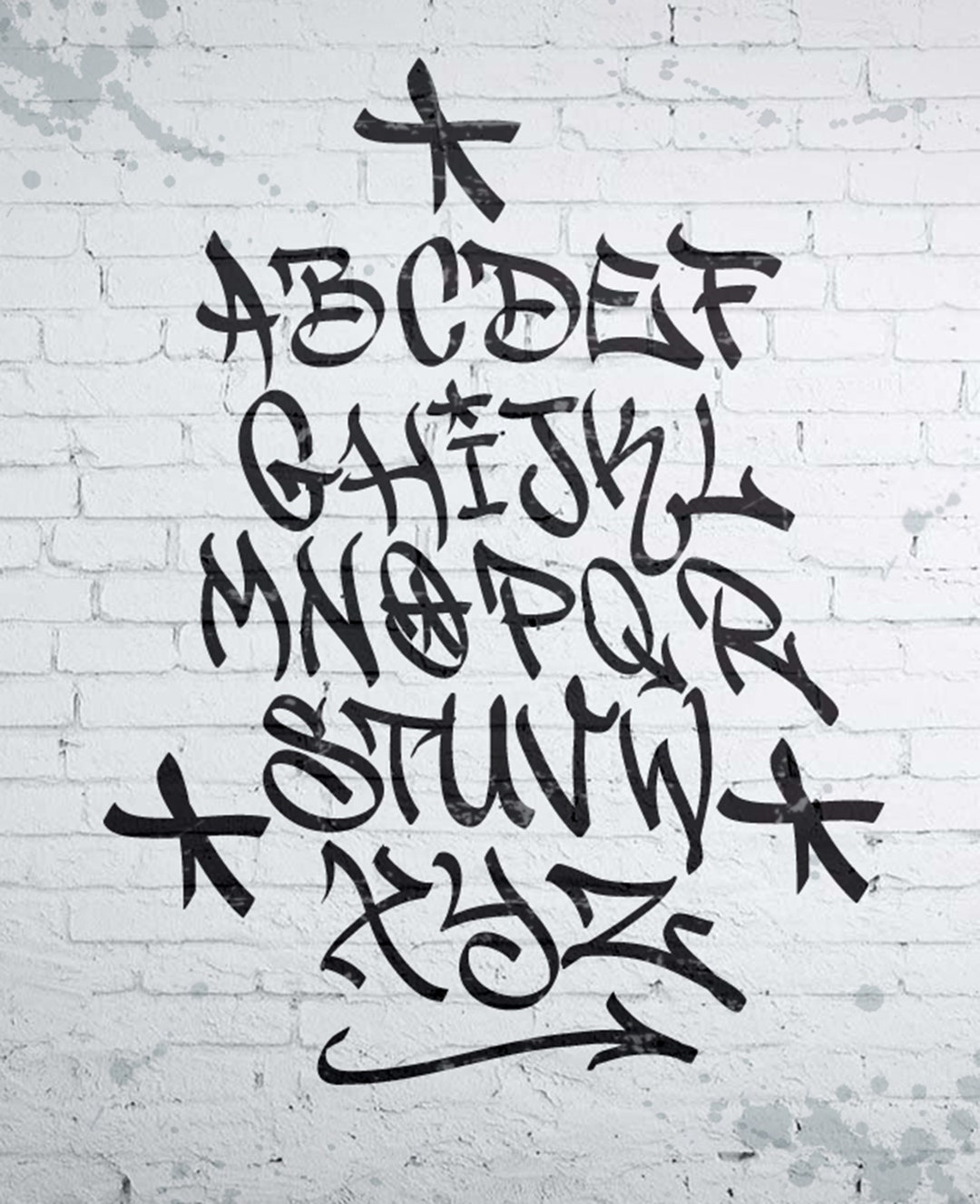 Graffiti Handstyle Alphabet Vector Font - AI, EPS, SVG, Street Font ...