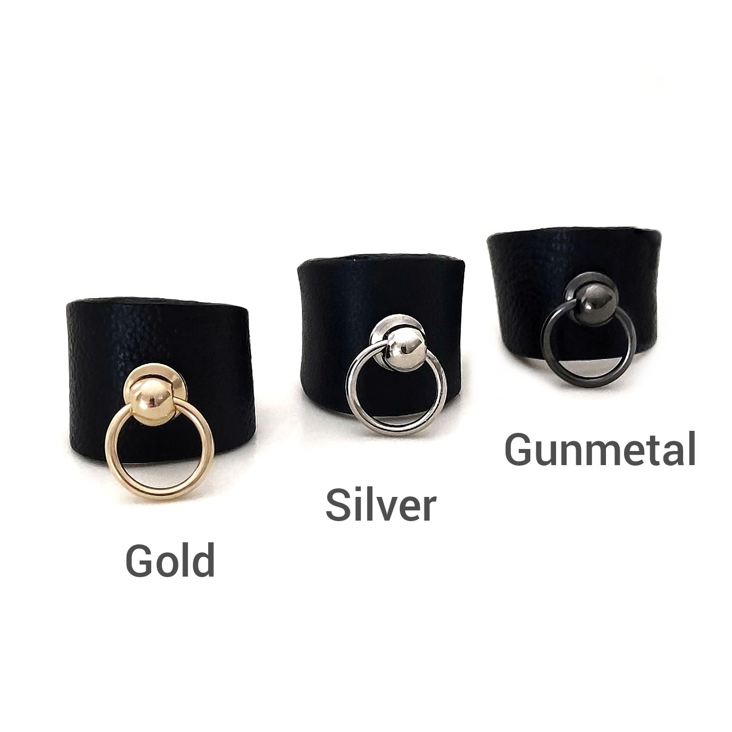 Black Leather O Ring / Gothic Leather Ring / Wide Band Ring ...