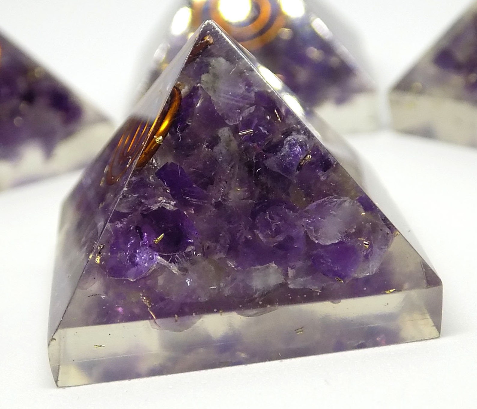 Pyramid With Natural Amethyst Gemstone Large Healing Crystal - Etsy