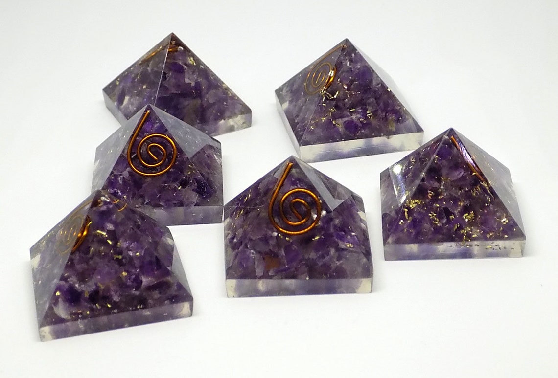 Pyramid With Natural Amethyst Gemstone Large Healing Crystal - Etsy