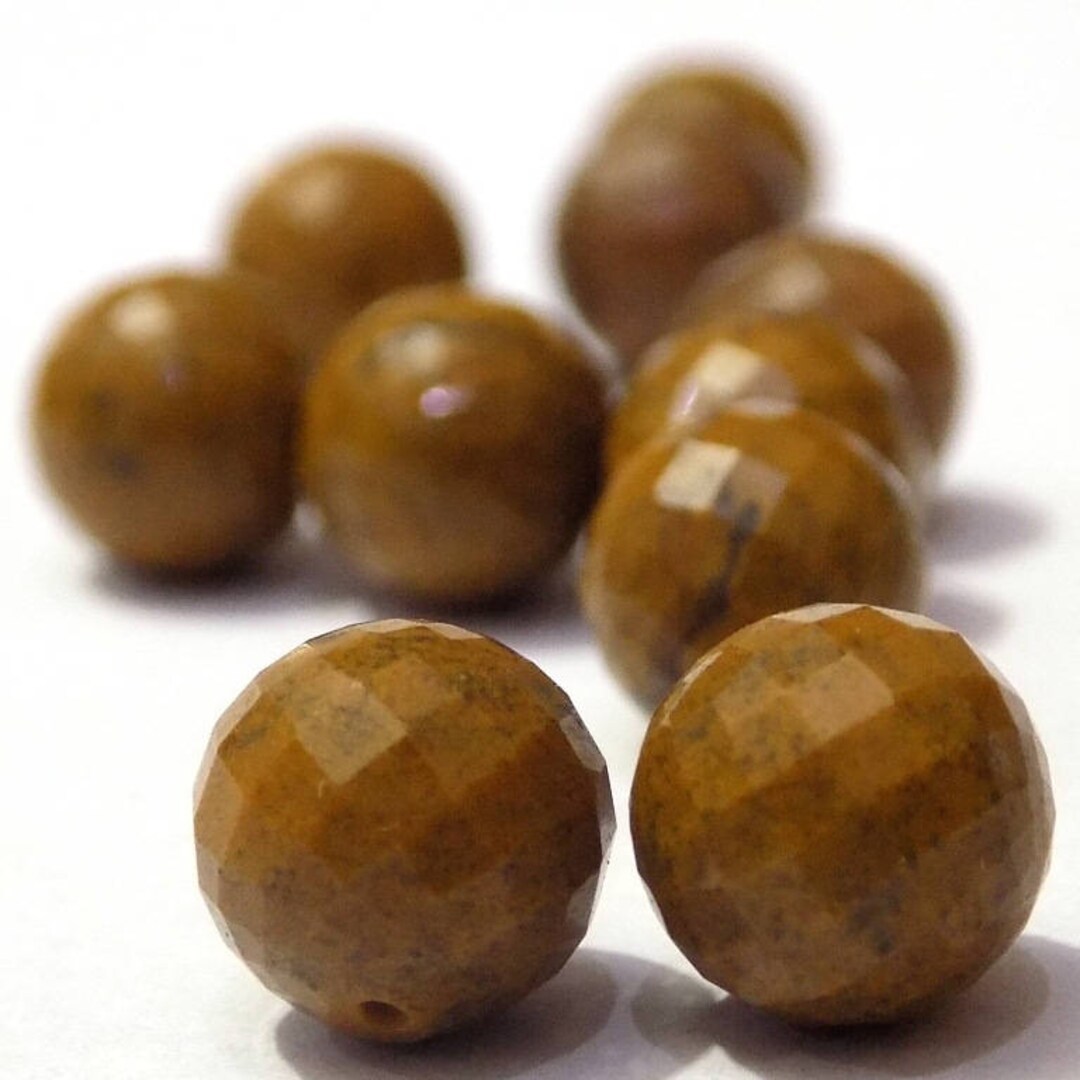 Natural Yellow Jasper Handmade Faceted Sphere Round Balls Top Half ...