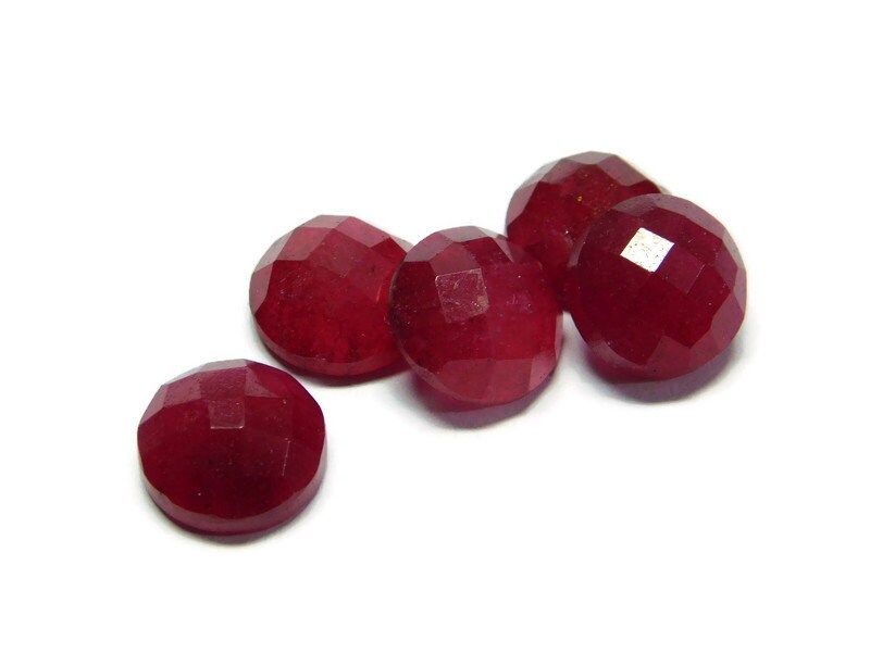 AAA Quality Dyed Red Ruby Quartz Gemstone Handmade Flat Back | Etsy