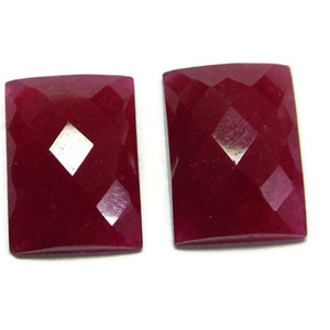 Dyed Red Ruby Quartz Gemstone Handmade Flat Back Faceted - Etsy