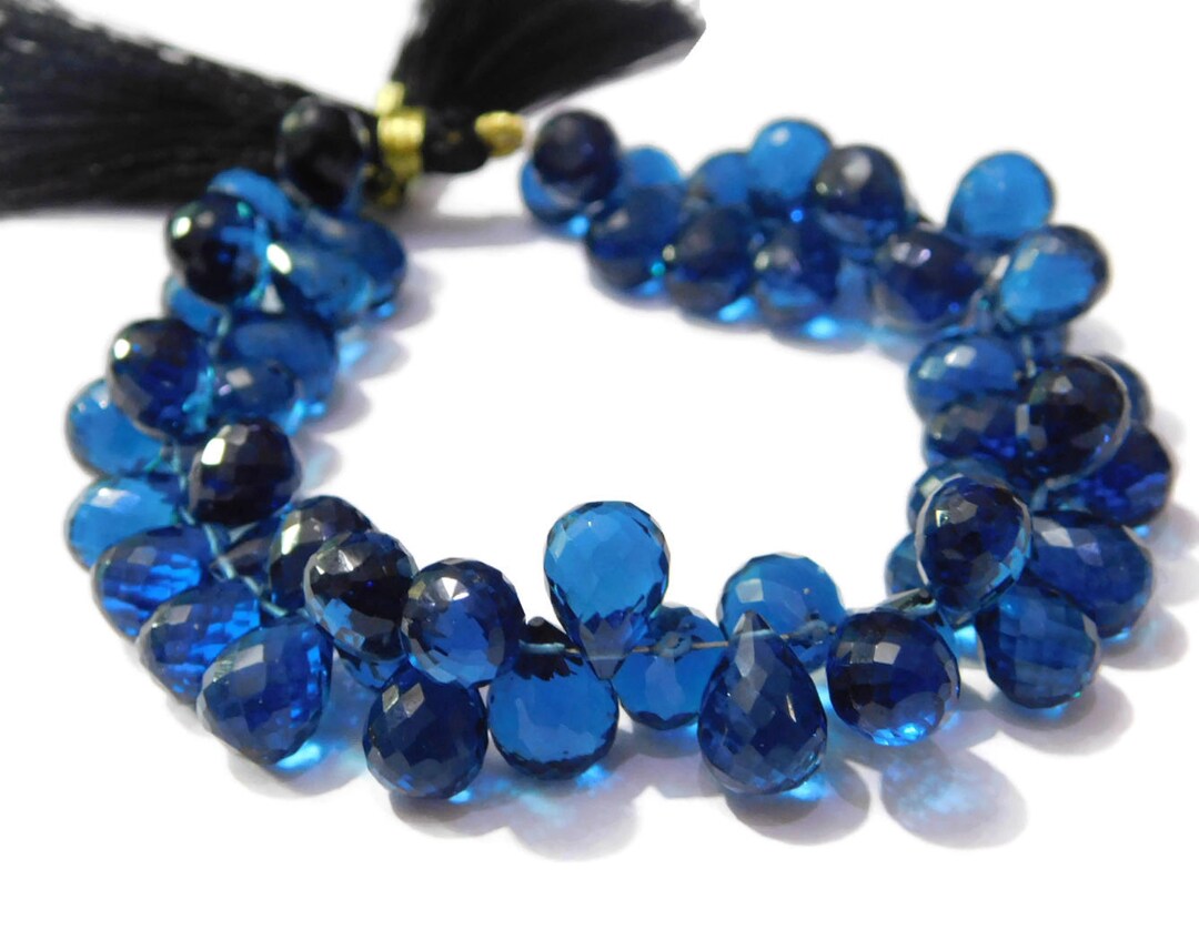 Tanzanite Hydro Quartz Faceted Teardrops Shape Briolette Beads Size ...