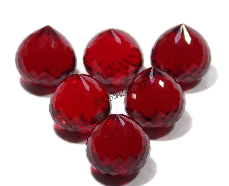 Red Garnet Hydro Quartz Faceted Handmade Teardrops Onion Fat Side Top ...