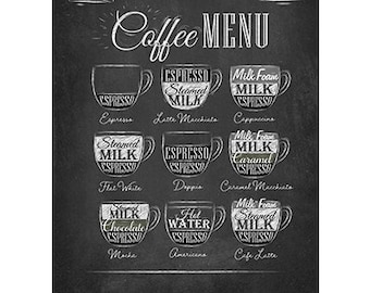Coffee Menu Sign | Etsy
