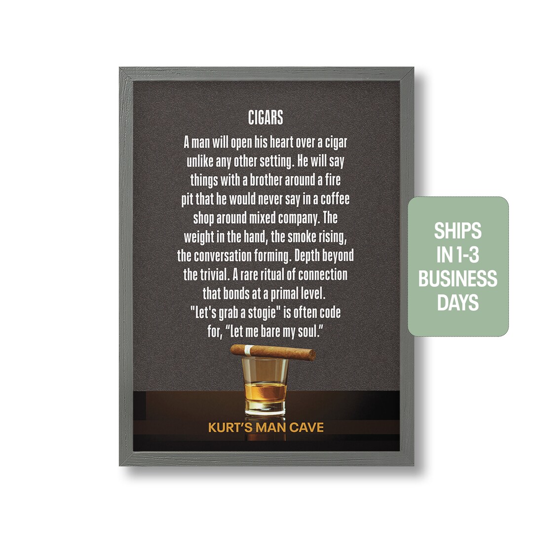 Cigar Personalized Print or Framed Print Man Cave - Etsy