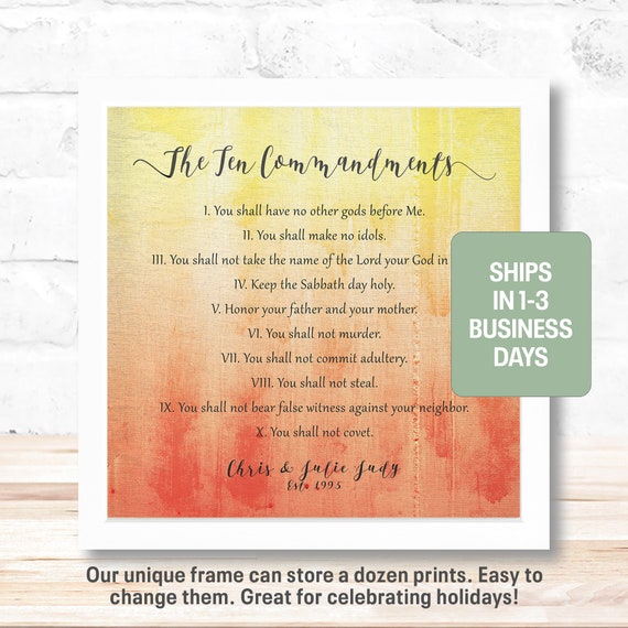 The Ten Commandments Personalized Print or Framed Print Fire - Etsy
