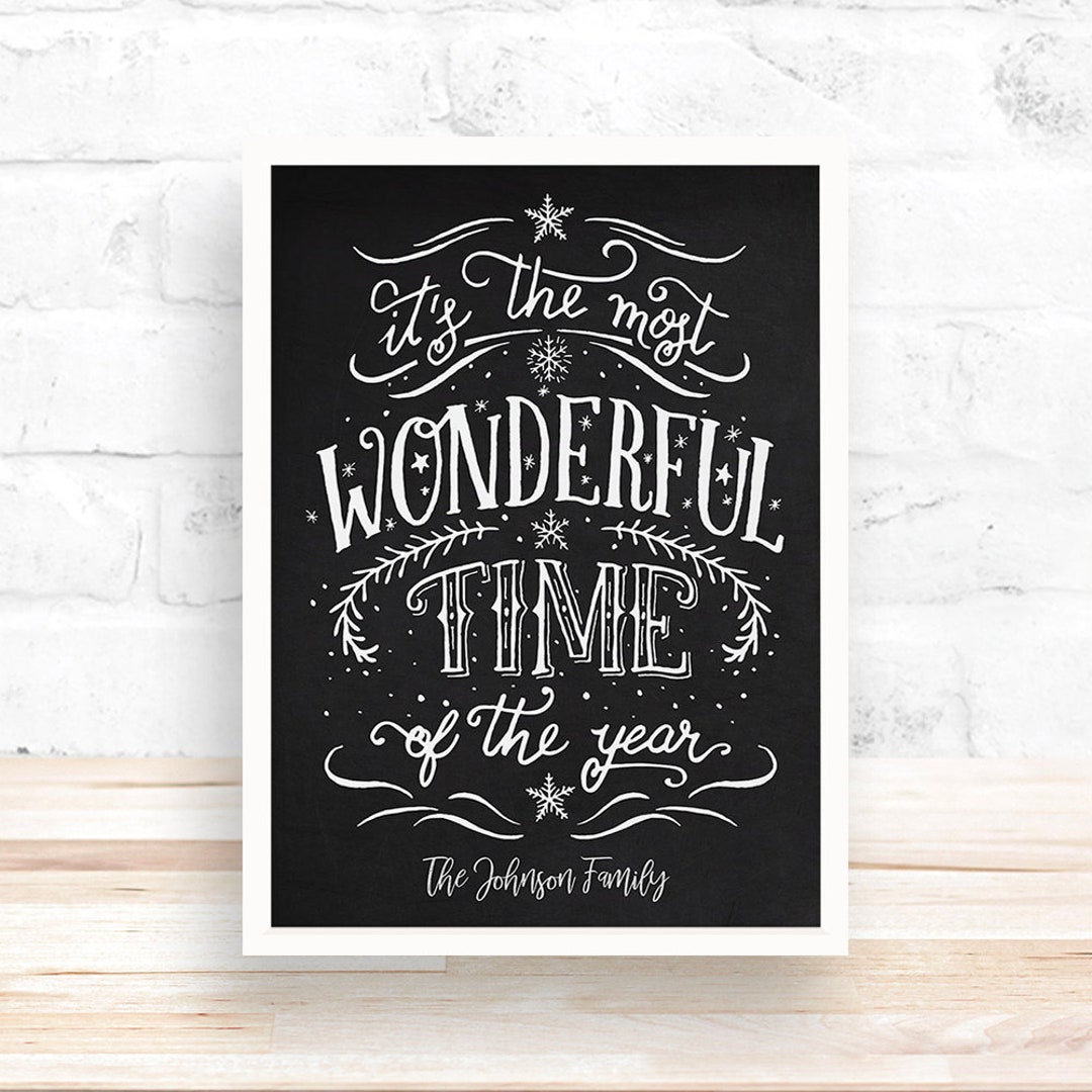 Most Wonderful Time of the Year Personalized Christmas Sign, Festive ...