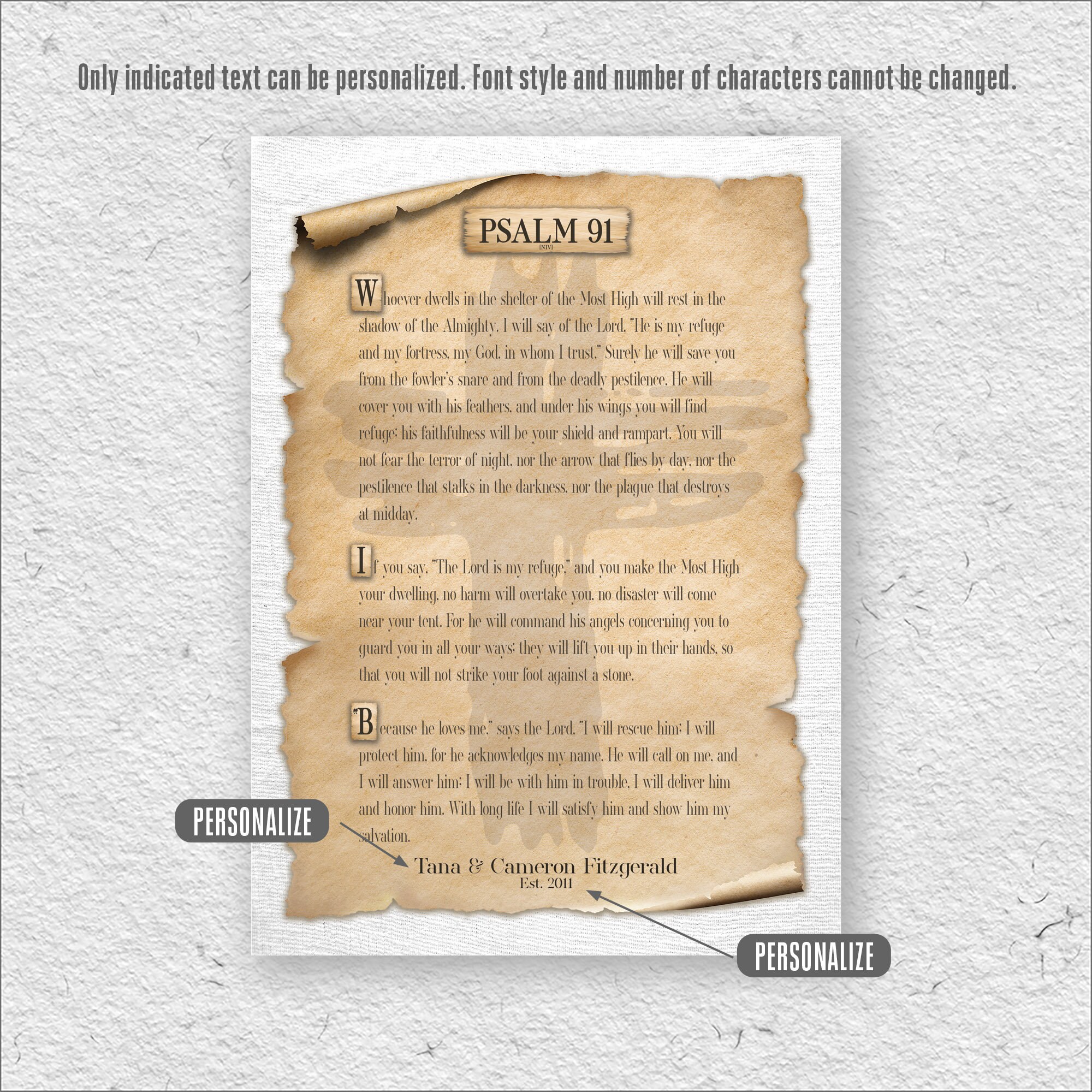 Psalm 91 Personalized Print or Framed Print | Parchment - Etsy UK