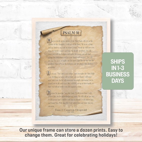 Psalm 91 Personalized Print or Framed Print Parchment - Etsy UK