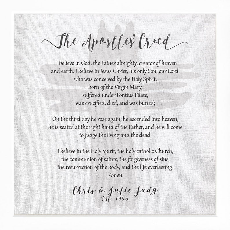 The Apostles' Creed Personalized Print or Framed Print - Etsy