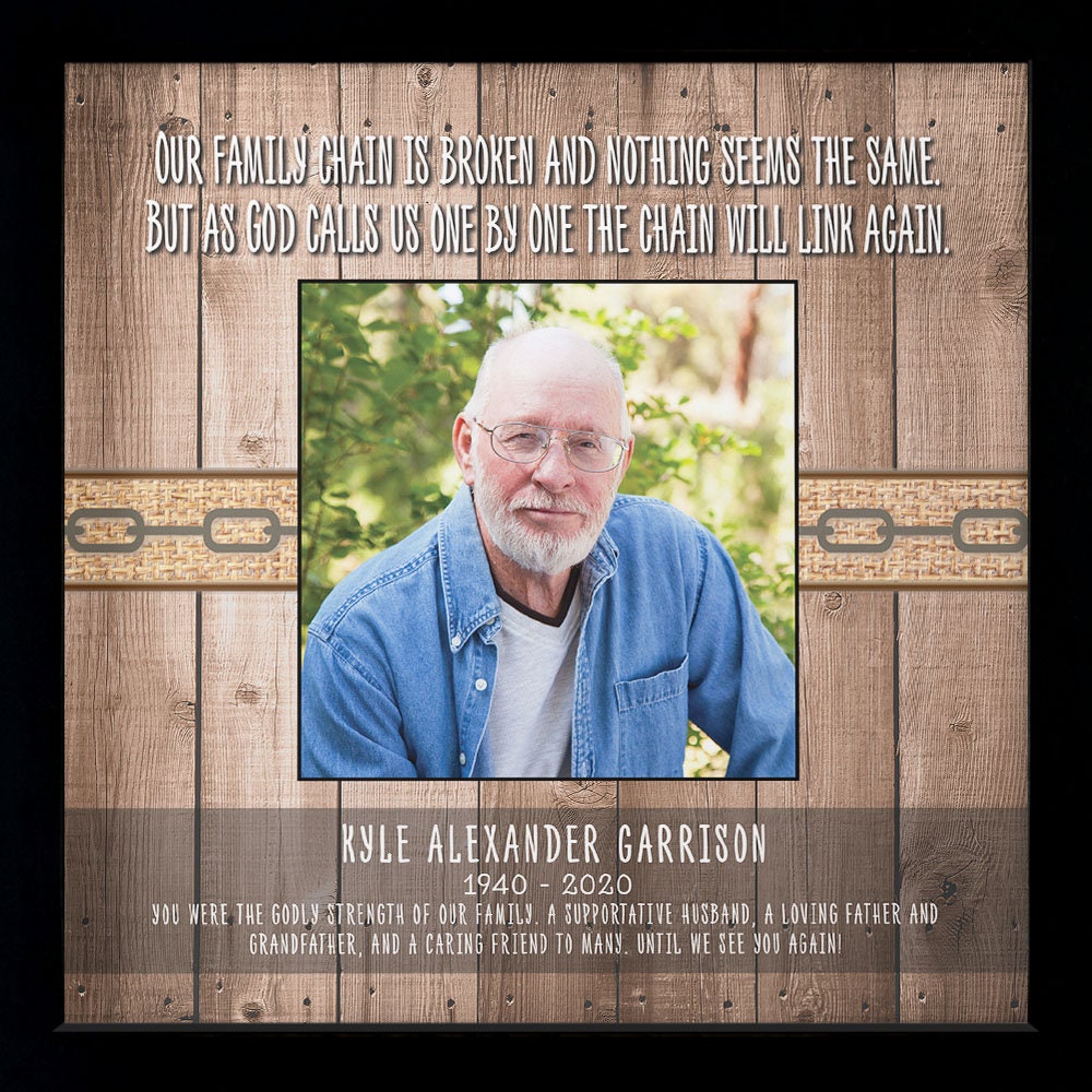 Broken Chain Restored in Heaven Photo Personalized Sympathy Sign ...
