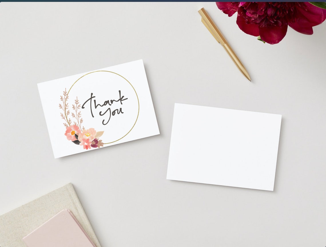 Thank You Editable Card Canva Template - Etsy