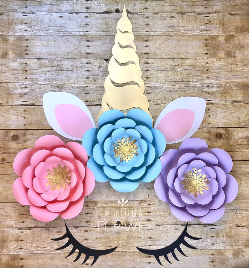 Unicorn Party, Unicorn Backdrop, Unicorn Paper Flower Set, Unicorn Wall ...
