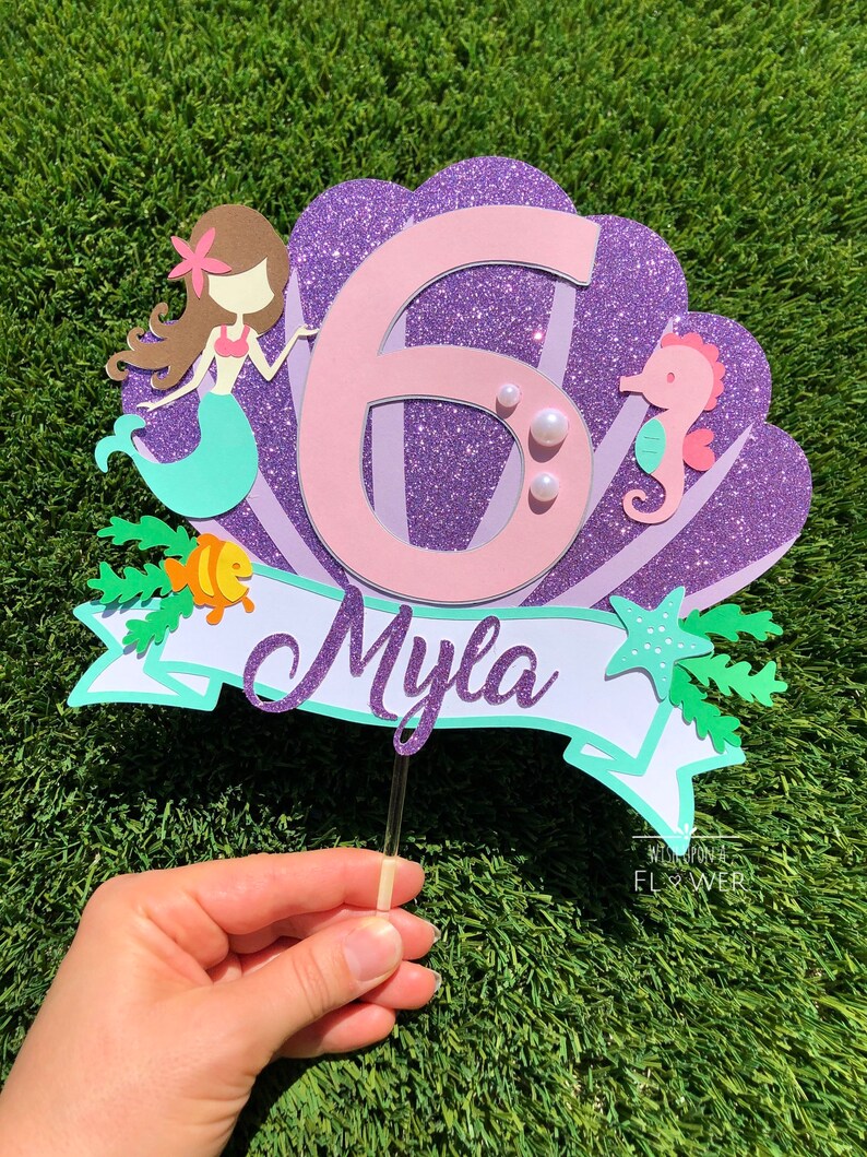 Mermaid Cake Topper Mermaid Party Decorations Under the Sea - Etsy